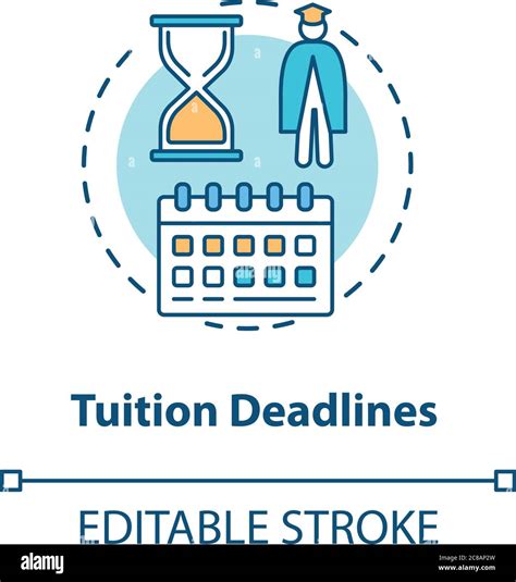 Tuition Deadlines Concept Icon University Fees Distance Learning