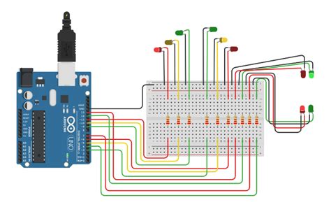Circuit Design Traffic Light Tinkercad