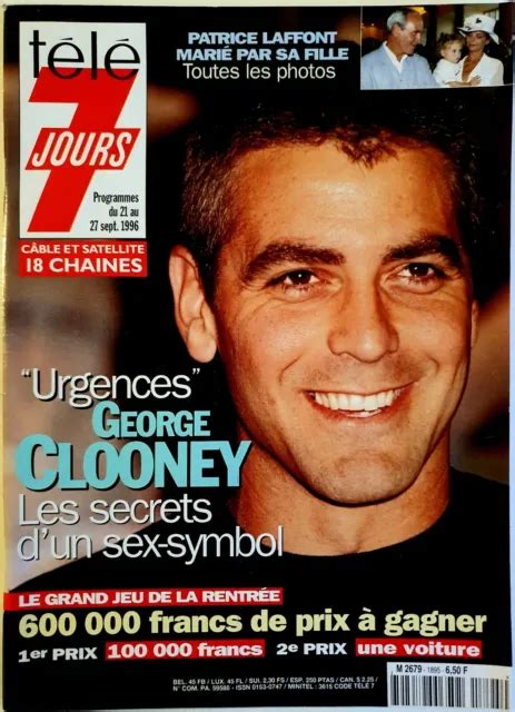TÉlÉ 7 Jours N°1895 Du 21 09 Au 27 09 1996 Georges Clooney P