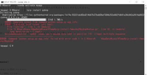 【解決】pipでerror command “python setup py egg info” failed