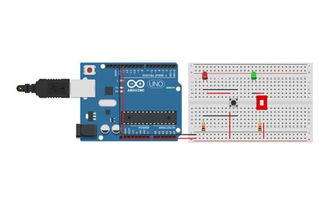 circuit design arduino uno r3 ile butonla led yakmak
