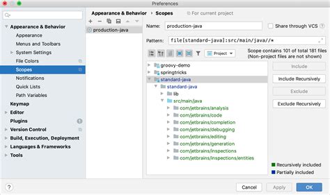 scopes intellij idea documentation