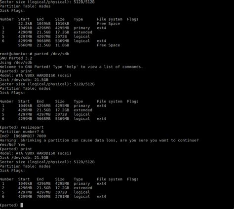 ubuntu how to increase the size of extended partition