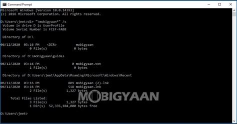 how to find files using command prompt in windows 10