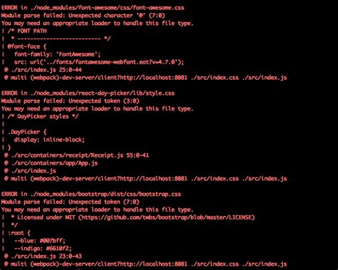 reactjs webpack may need appropriate loaders to handle file loaders
