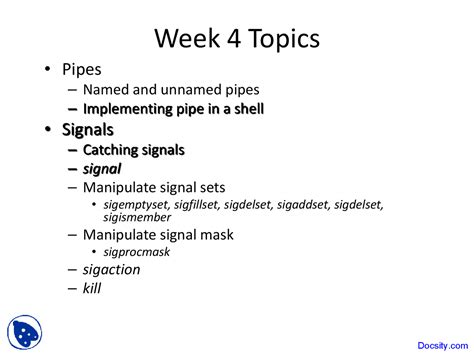 implementing pipe advanced unix programming lecture slides docsity