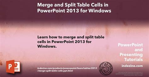 merge and split table cells in powerpoint 2013 for windows
