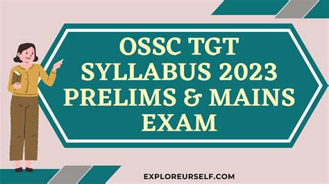 Ossc Tgt Syllabus 2023 Prelims And Mains Exam Pattern Pdf Download
