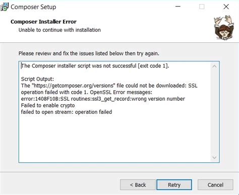 having problem with install composer in xampp 3 2 2 and php 7 2 10