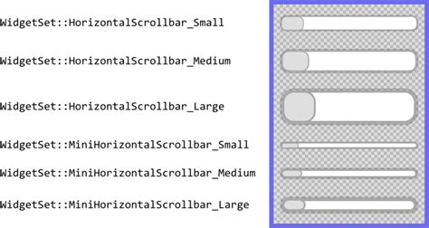 using widgets horizontal scrollbar