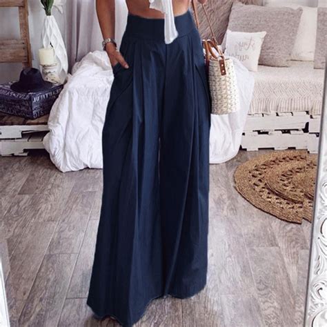 Diufon Plus Size Suit Wide Leg Pant For Women Loose Pleated Palazzo