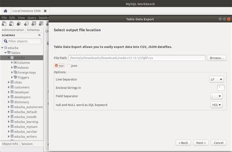 mysql export database learn how to use the client tools