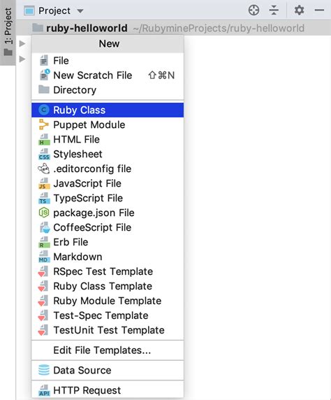 creating and running your first ruby project help rubymine