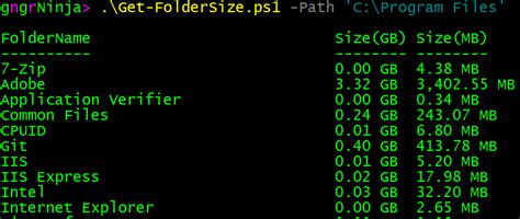 powershell calculating folder sizes — the ginger ninja