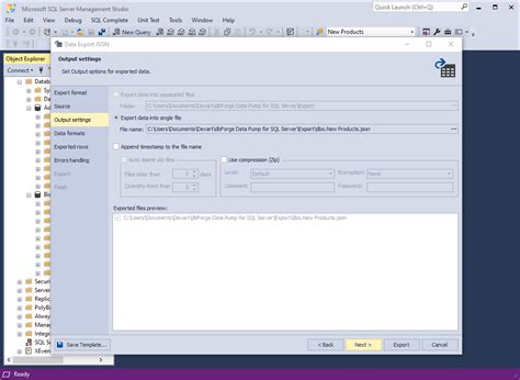 How To Export Sql Server Data To Json
