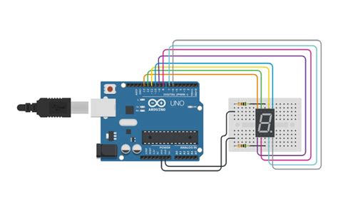 circuit design copy of arduino 7 segment display tinkercad