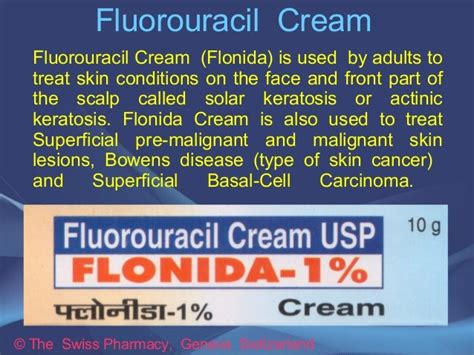 Fluorouracil Cream For Treatment Of Keratoses And Skin Lesions