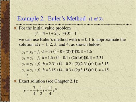 ppt ch 2 7 numerical approximations euler s method powerpoint presentation id 312440