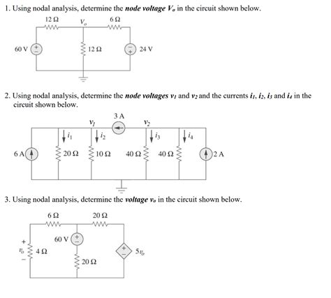 solved 1 using nodal analysis determine the node voltage