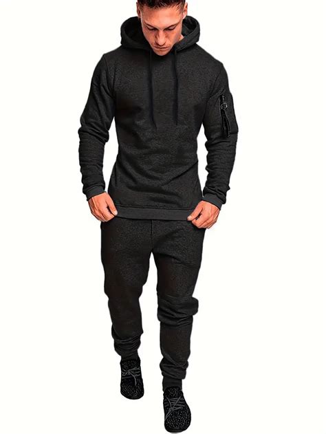 Classic Mens Athletic Tracksuit Set Casual Sweatsuits Long Temu Portugal