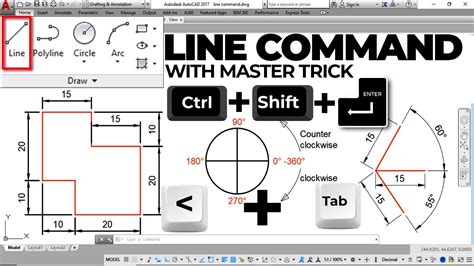 autocad line command with master tricks in hindi how to use line