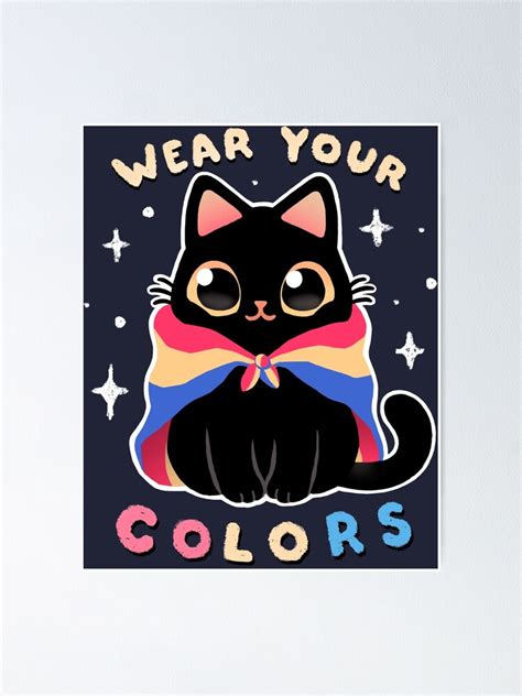 Pansexual Lgbt Pride Cat Kawaii Rainbow Kitty Wear Your Colors