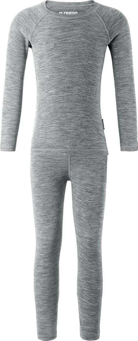 Reima Kinder Thermo Funktionsunterwäsche Set Kinsei Wolle Mel Grey