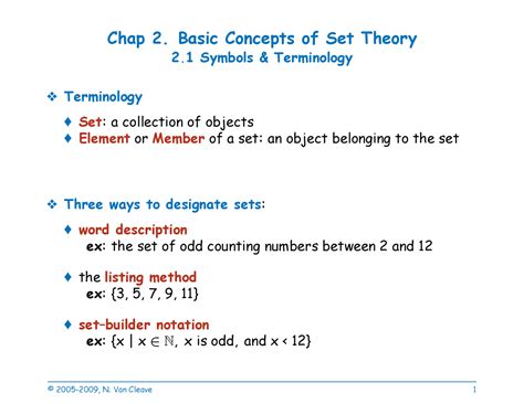 Basic Concepts Of Set Theory Symbols And Terminology Mat 1160g Docsity