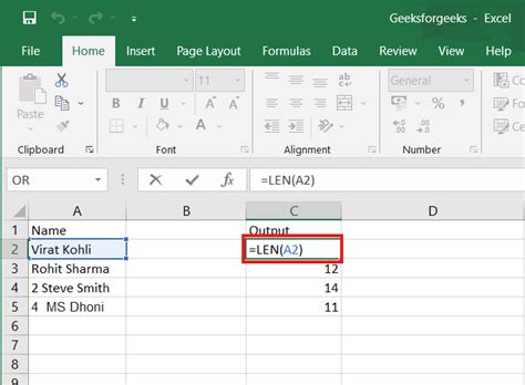 basic excel formulas and functions geeksforgeeks