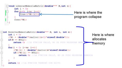 pointers c program crashes when using free function stack overflow