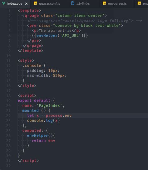 using env file in quasar apps in every quasar app we need to use at