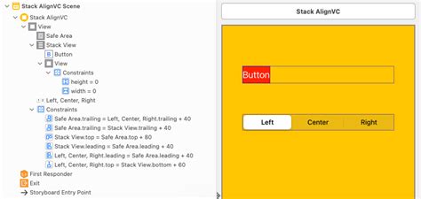 swift uistackview leading and trailing alignment does not work when