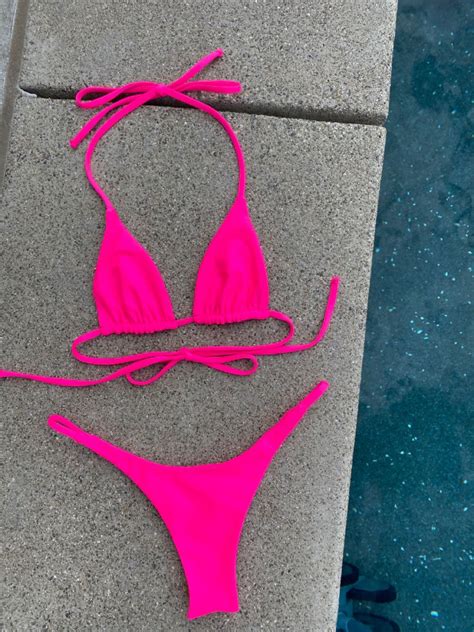 Two Piece Bikini Beach Wear Outfits Bikini Outfits Pink Bikini
