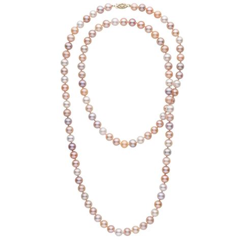 35 Inch 7 5 8 0 Mm Aaa Multicolor Freshwater Pearl Necklace