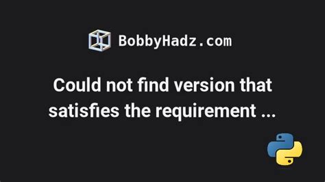 could not find version that satisfies the requirement tensorflow