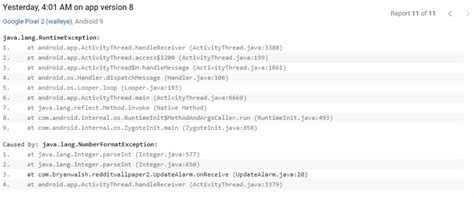 java numberformatexception on android 9 0 devices unable to find