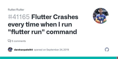 flutter crashes every time when i run flutter run command · issue