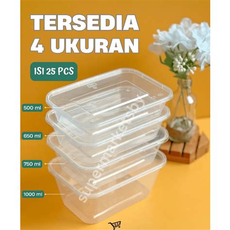 Jual [thinwall Klir] Thinwall Kotak Makan Persegi Panjang 500 650 750