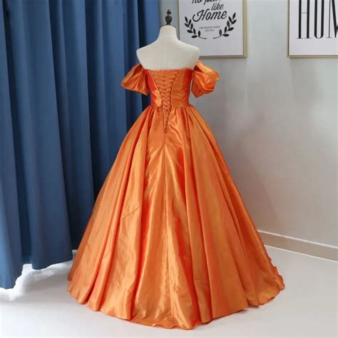 Vintage Orange Cinderella Orange Prom Dresses 2022 Ball Gown Off The