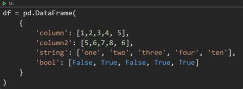how to create a new dataframe in python using pandas