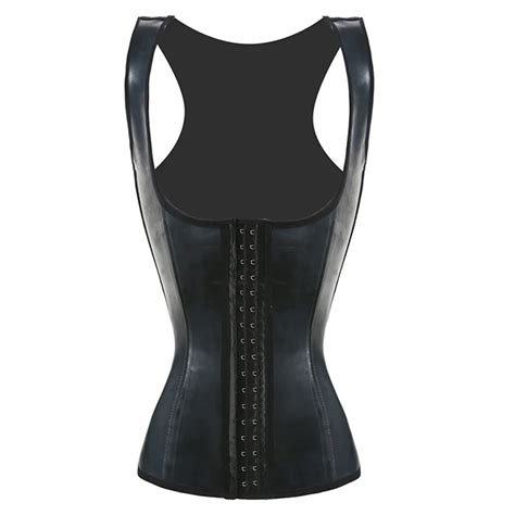 Buy Black Shinny Latex Corsets Vest Hot Body Shaper