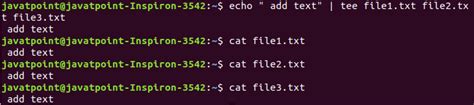 linux tee command javatpoint