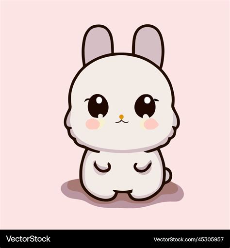 Cute Rabbit Rabbit Kawaii Chibi Drawing Style Vector Image