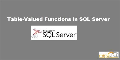 table valued functions in sql server