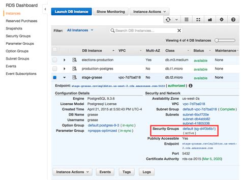 tech note connecting to an amazon rds database from a