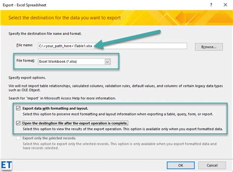 vba to export access query to excel