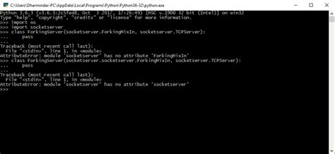 python attributeerror module socketserver has no