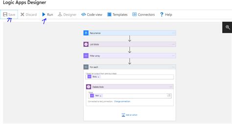 delete all the azure storage blob content before n days using logic app
