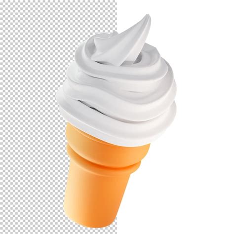 Helado En Taza De Waffle Ilustración De Moda Sobre Fondo Blanco 3d