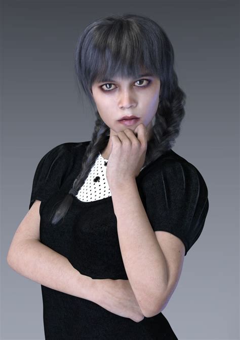 Wednesday Addams For G8f 3d Model Rigged Cgtrader